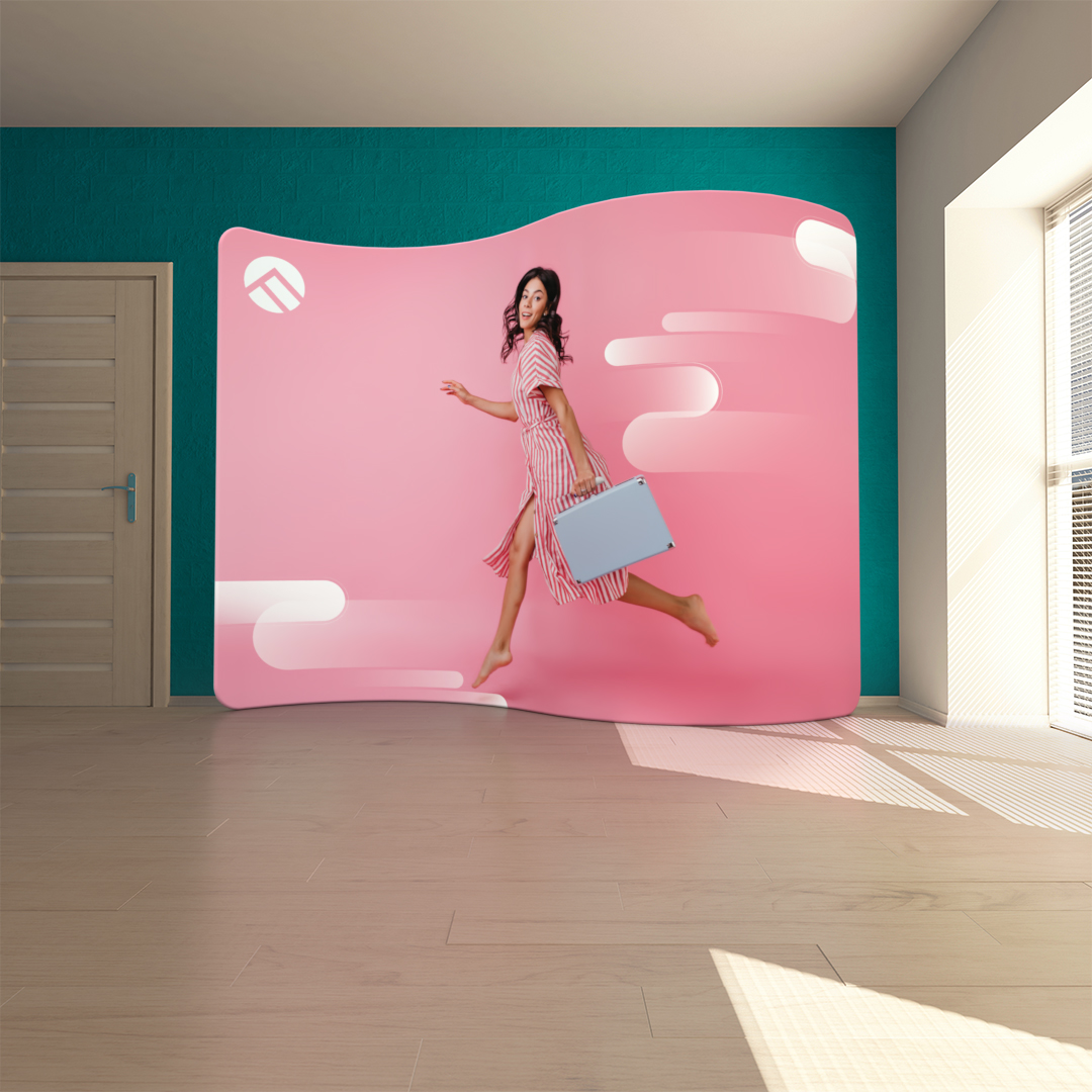 S shape Fabric Backdrop 3000x2300 - fabricsystems