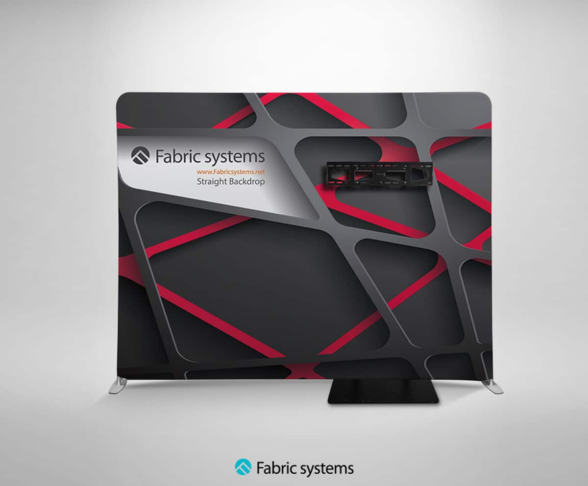 Straight backdrop with TV standAll size - fabricsystems